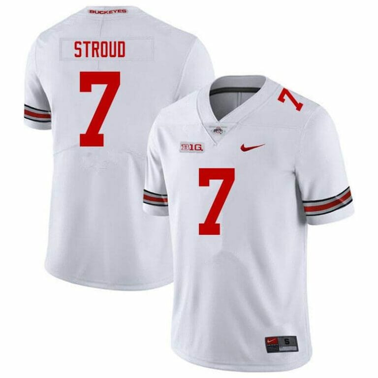 Ohio State Buckeyes #7 CJ Stroud White NCAA College Football Jersey ...