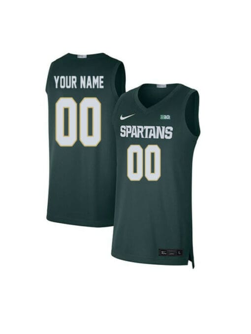 [Hot] New Custom Michigan State Spartans Jersey Elite Green