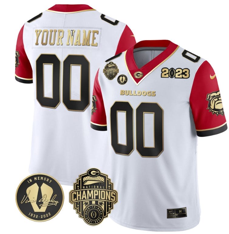 [HOT] Get New Custom Georgia Bulldogs Jersey Red Sleeves